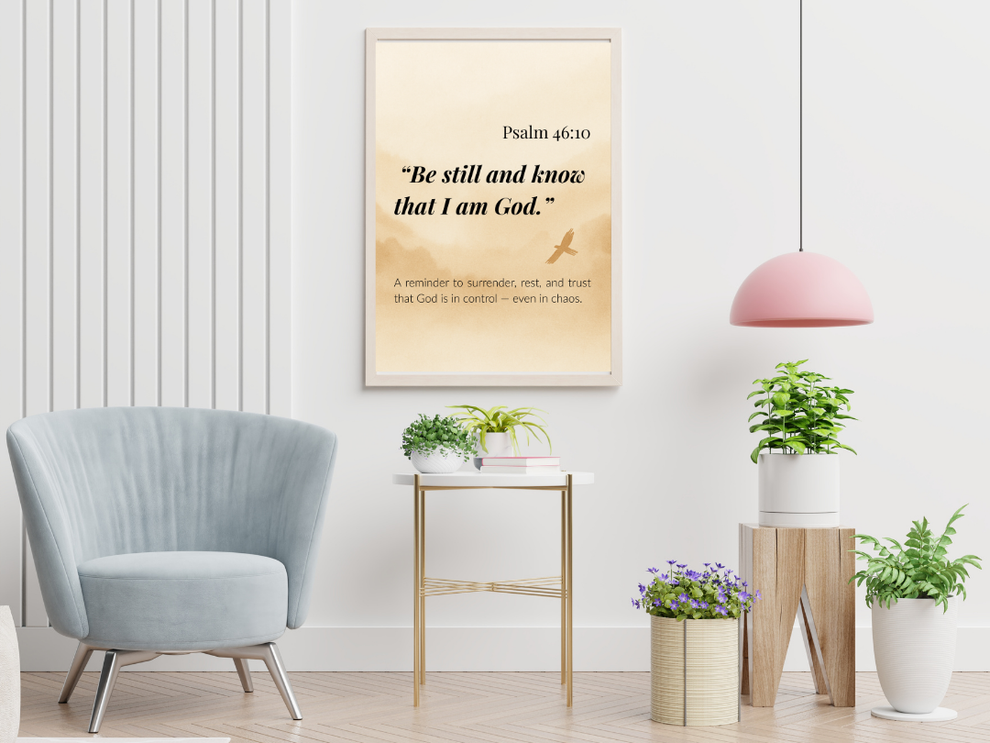 Psalm 46:10 “Be Still and Know That I Am God” Scripture Wdall Art - Ho – FRT Inspire Studio
