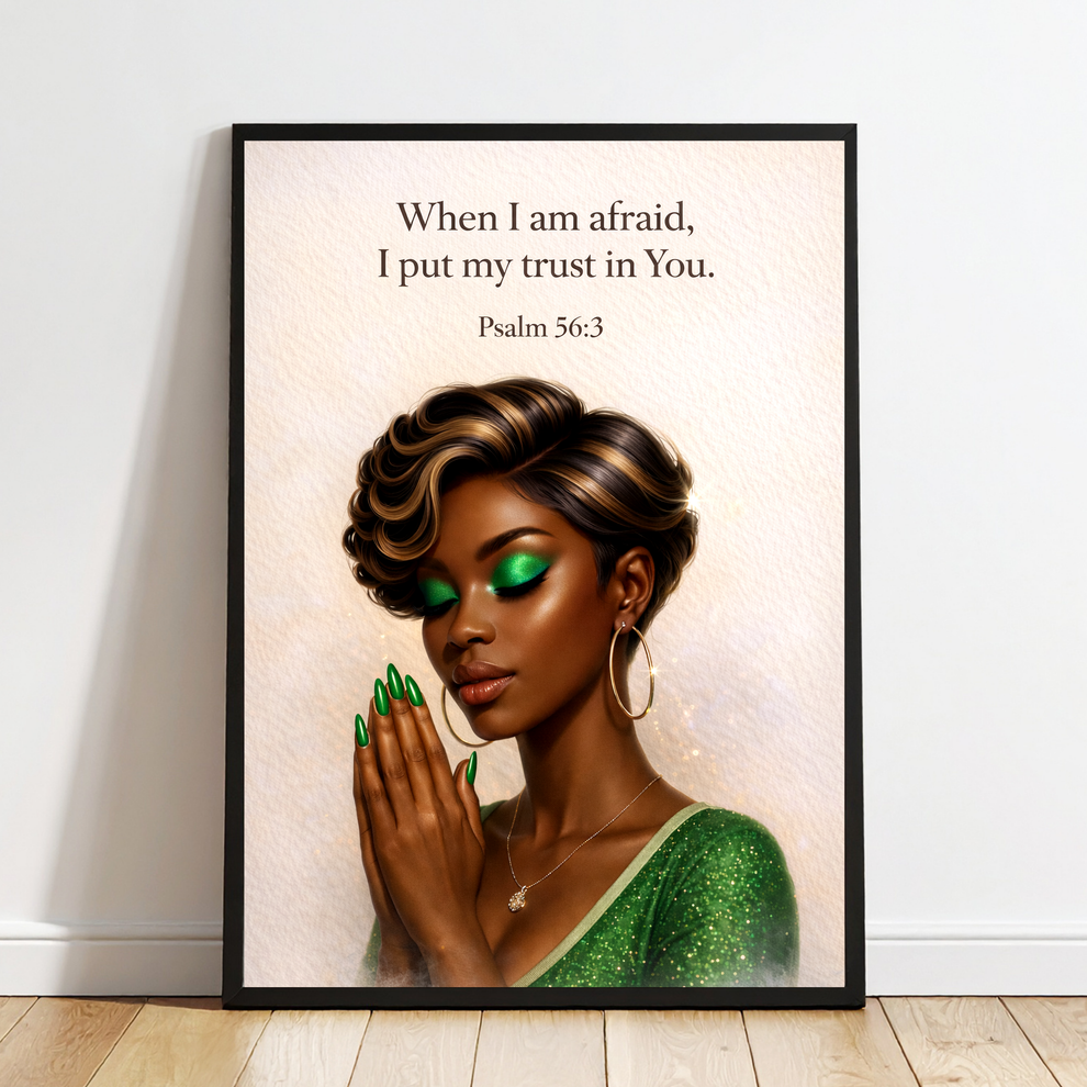 Psalm 56:3 “When I Am Afraid, I Put My Trust in You” Scripture Wall Ar ...