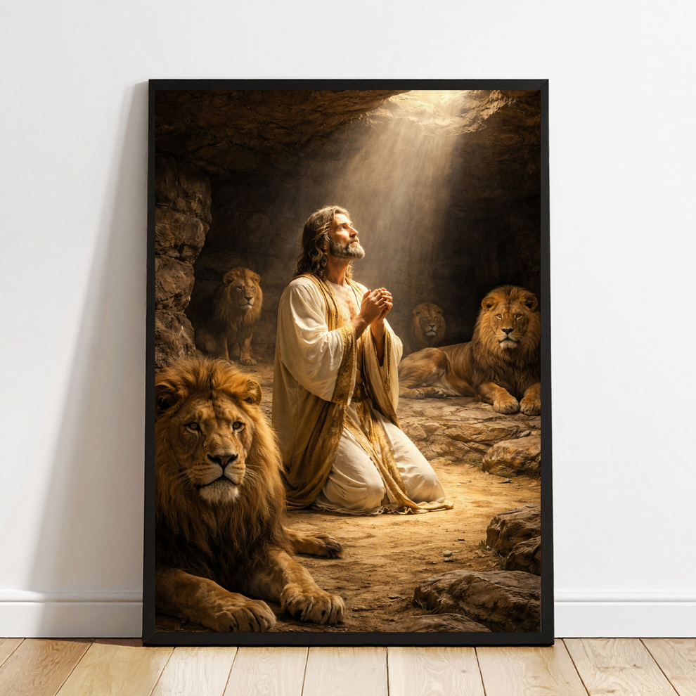 Daniel in the Lion’s Den Wall Art – Bible Story Faith Home Decor – FRT ...