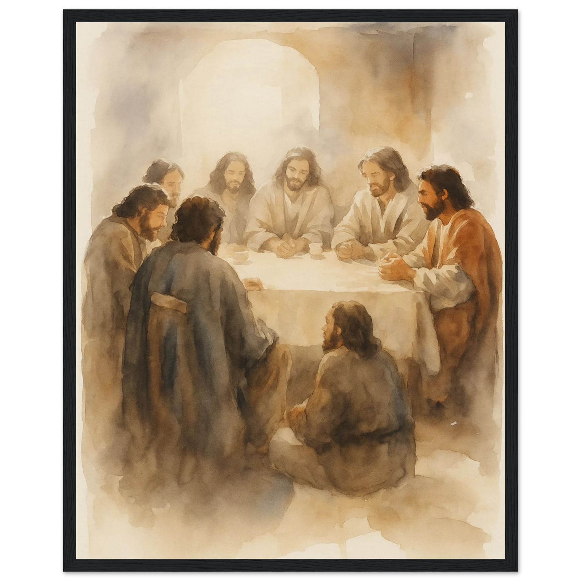 The Last Supper Wooden Framed Christian Wall Art – Jesus & Disciples F ...